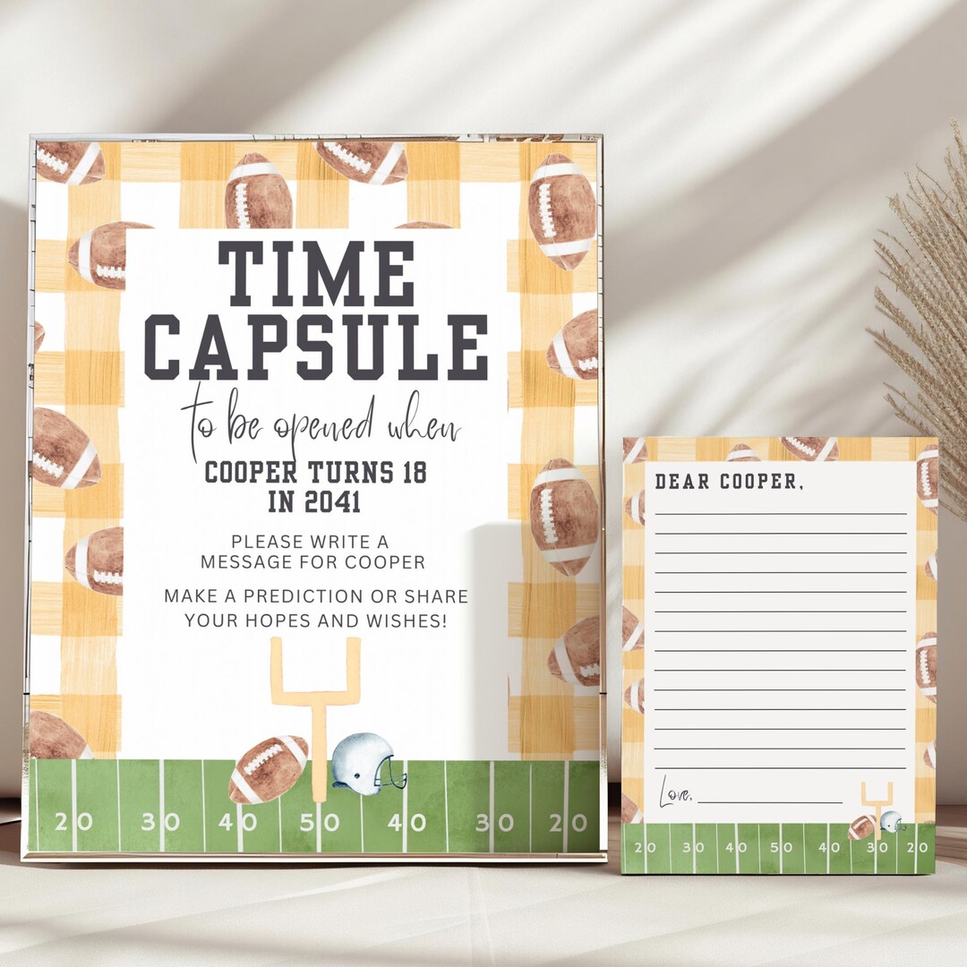 Football Birthday Time Capsule, Football Party, First Birthday, Time ...