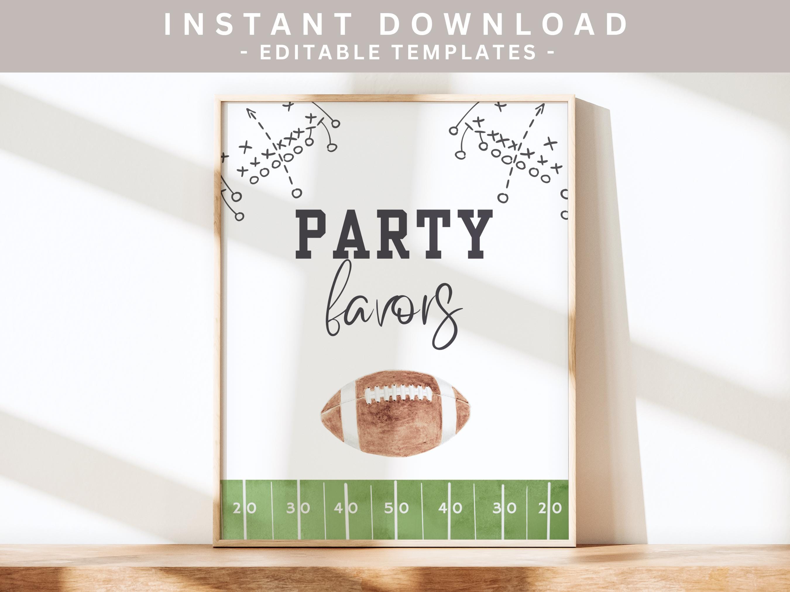 Football Birthday, Football Party Sign Bundle, Instant Download ...