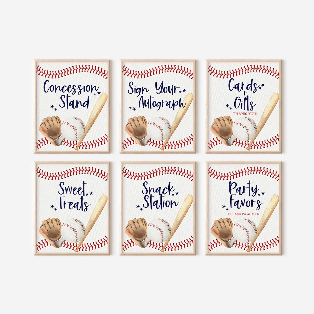 Baseball First Birthday Party Signs Bundle | 1st Birthday | Rookie ...