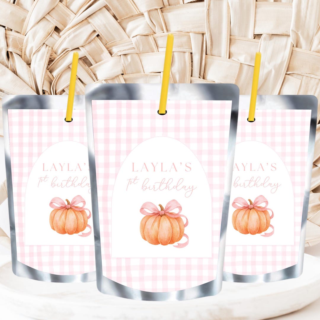 Little Pumpkin Birthday Juice Pouch Label, Pumpkin Birthday, Pumpkin ...