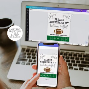 Football Birthday, Autograph My Ball, Instant Download, Autograph Guest ...