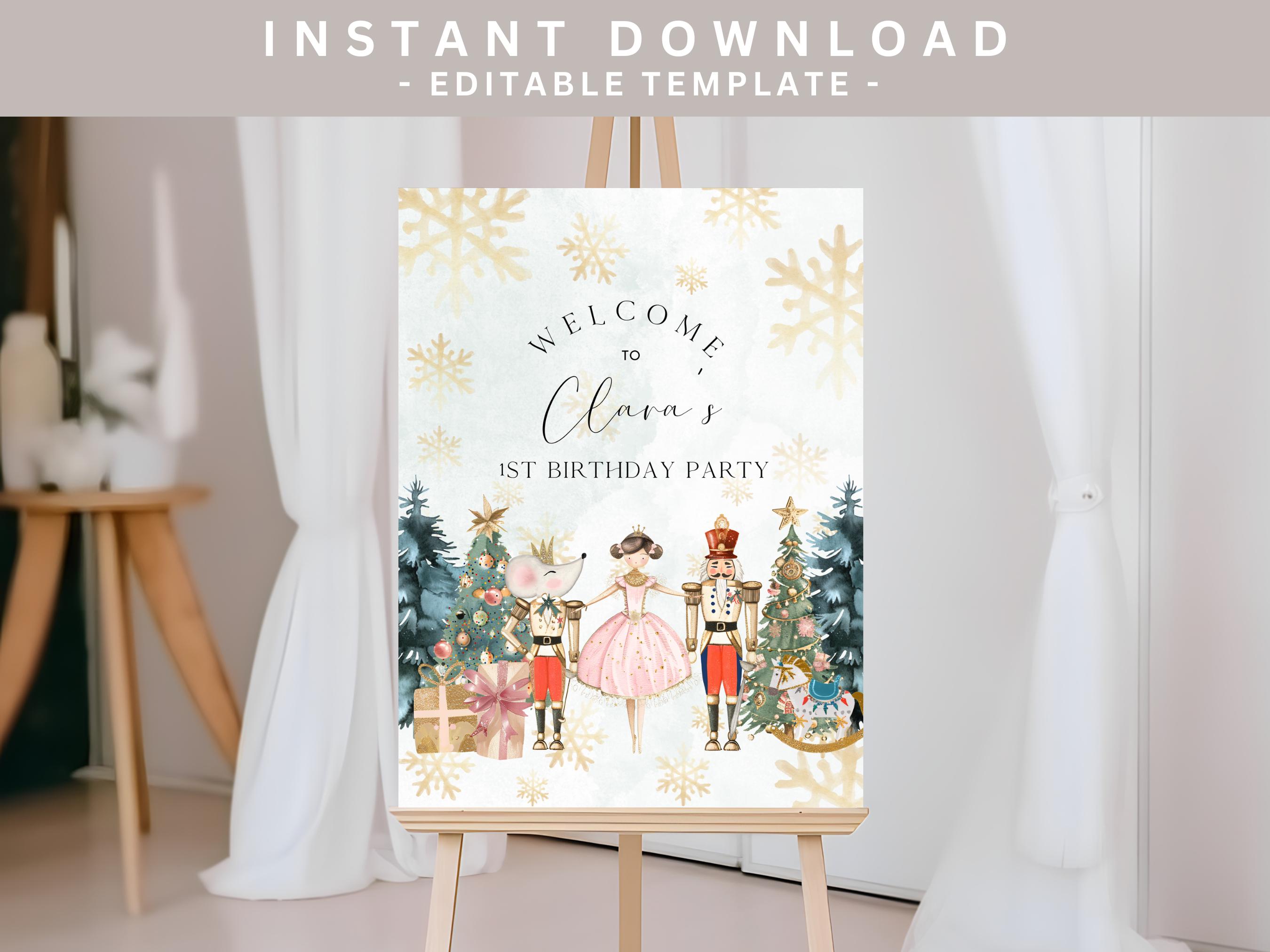 Nutcracker Birthday Custom Signs Template, Nutcracker Party, Sugar Plum ...