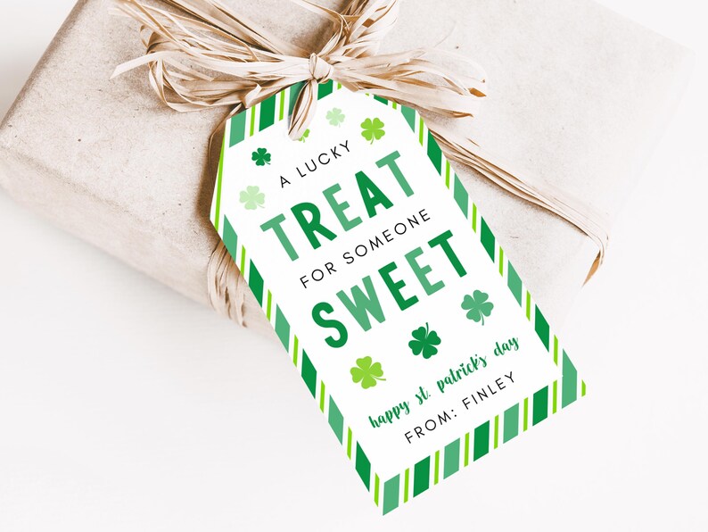 Printable St Patricks Day Gift Tag, St Patrick's Day Tag, Shamrock Gift ...