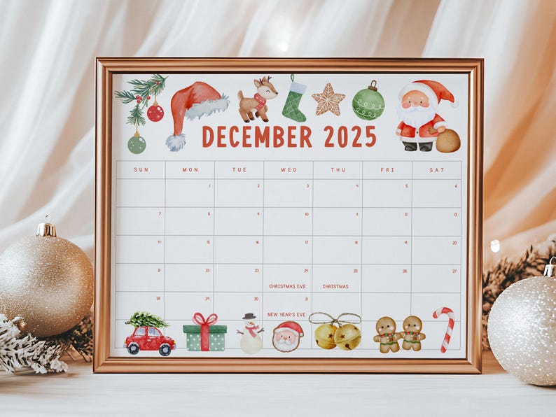 Printable Kids Calendar 2025, Kids Monthly Planner, Printable Calendar ...