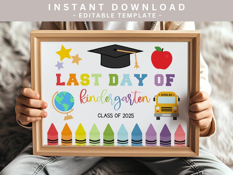 Printable Last Day of School Sign, Last Day of School, Instant Download ...