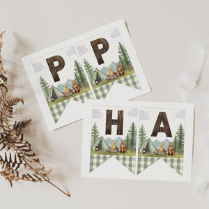 Printable One Happy Camper Happy Birthday Banner | Instant Download ...