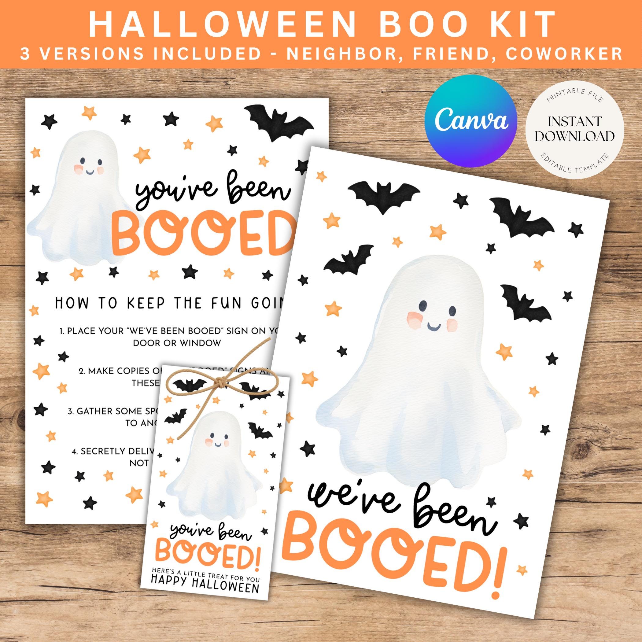 Printable Halloween Boo Kit Instant Download Templates, You've Been ...