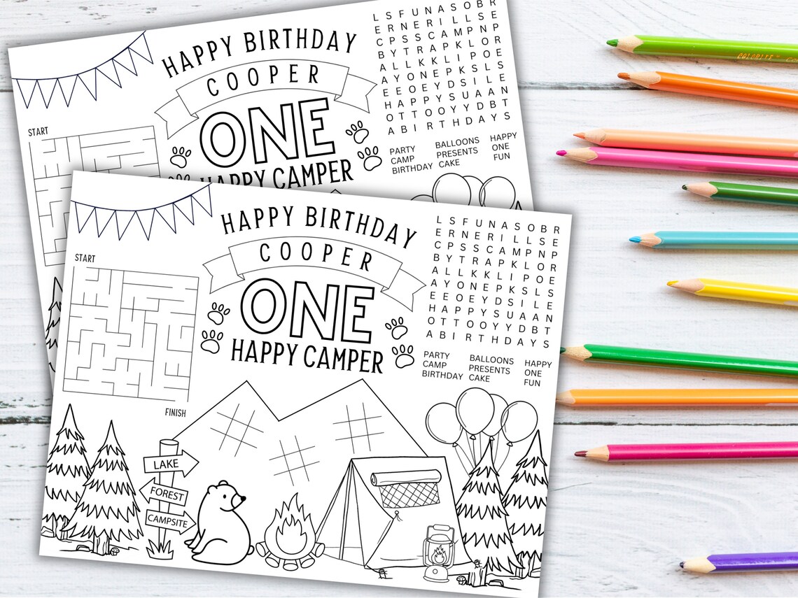 One Happy Camper Coloring Page, Camping Coloring, Instant Download ...