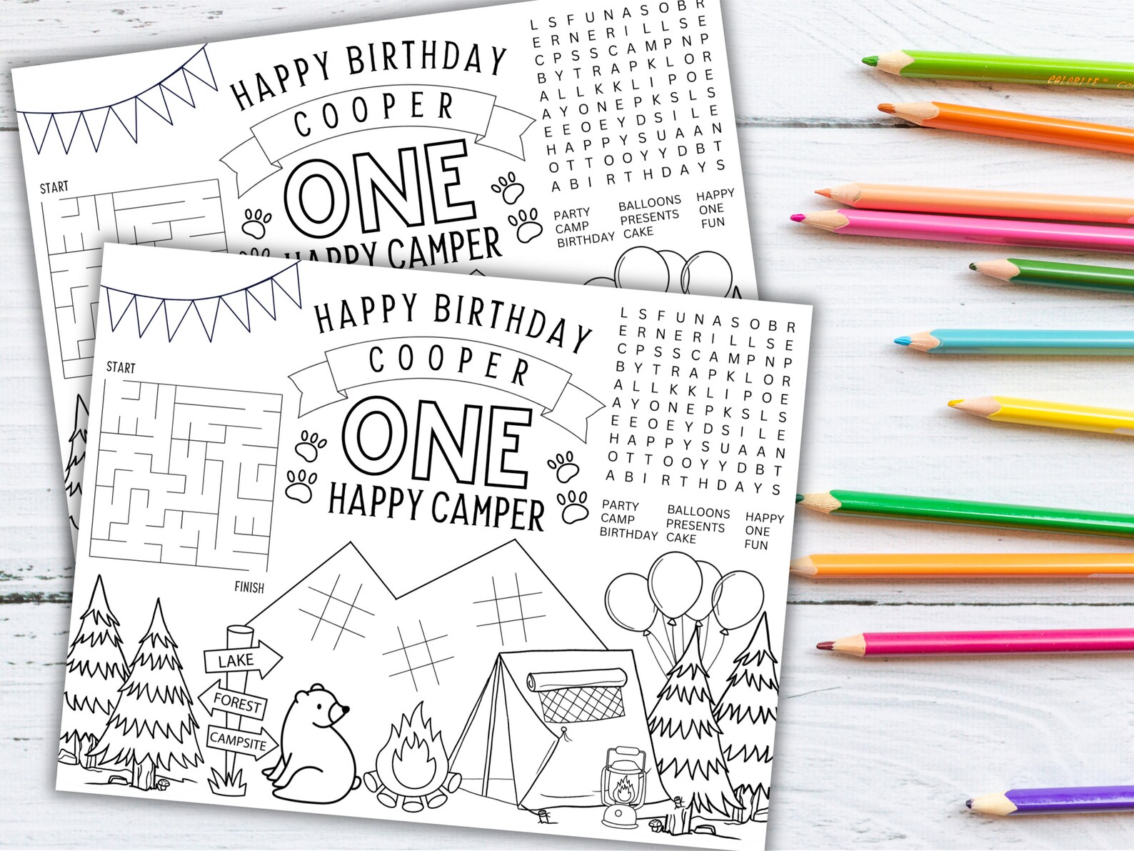 One Happy Camper Coloring Page, Camping Coloring, Instant Download ...