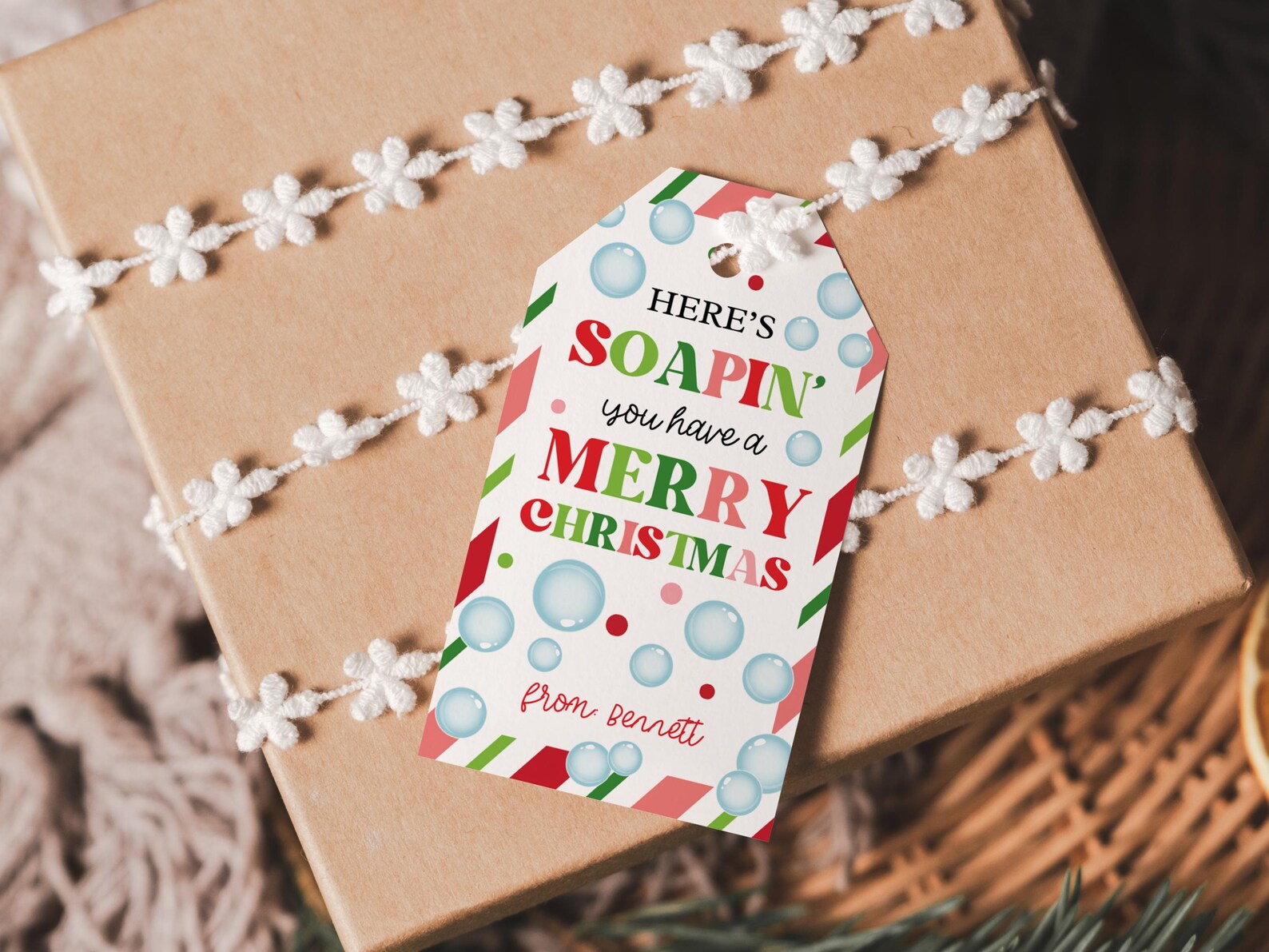 Printable Soapin You Have A Merry Christmas Gift Tag, Holiday Hand Soap ...