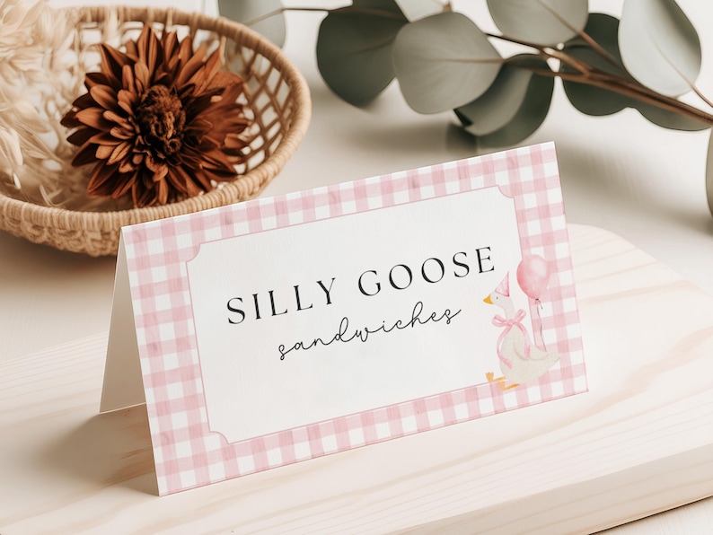 One Silly Goose Food Label, Silly Goose Birthday, Food Table Decor ...