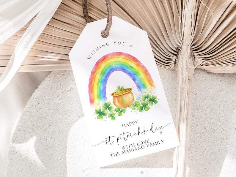Printable St Patricks Day Gift Tag, St Patrick's Day Tag, Shamrock Gift ...