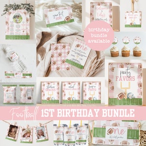 Pink Football First Birthday Milestone Poster First Year - Etsy