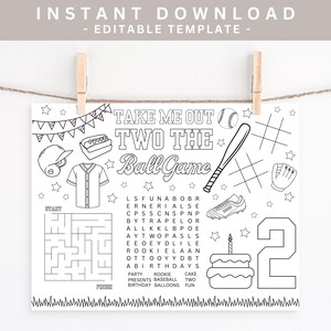 Baseball Birthday Coloring Page, Take Me Out Two the Ball Game ...