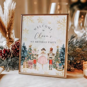 Nutcracker Birthday Welcome Sign, Sugar Plum Fairy, Nutcracker Party, Christmas Birthday, Winter ...
