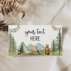 One Happy Camper Food Tent Labels, Printable Food Labels, 1st Birthday ...