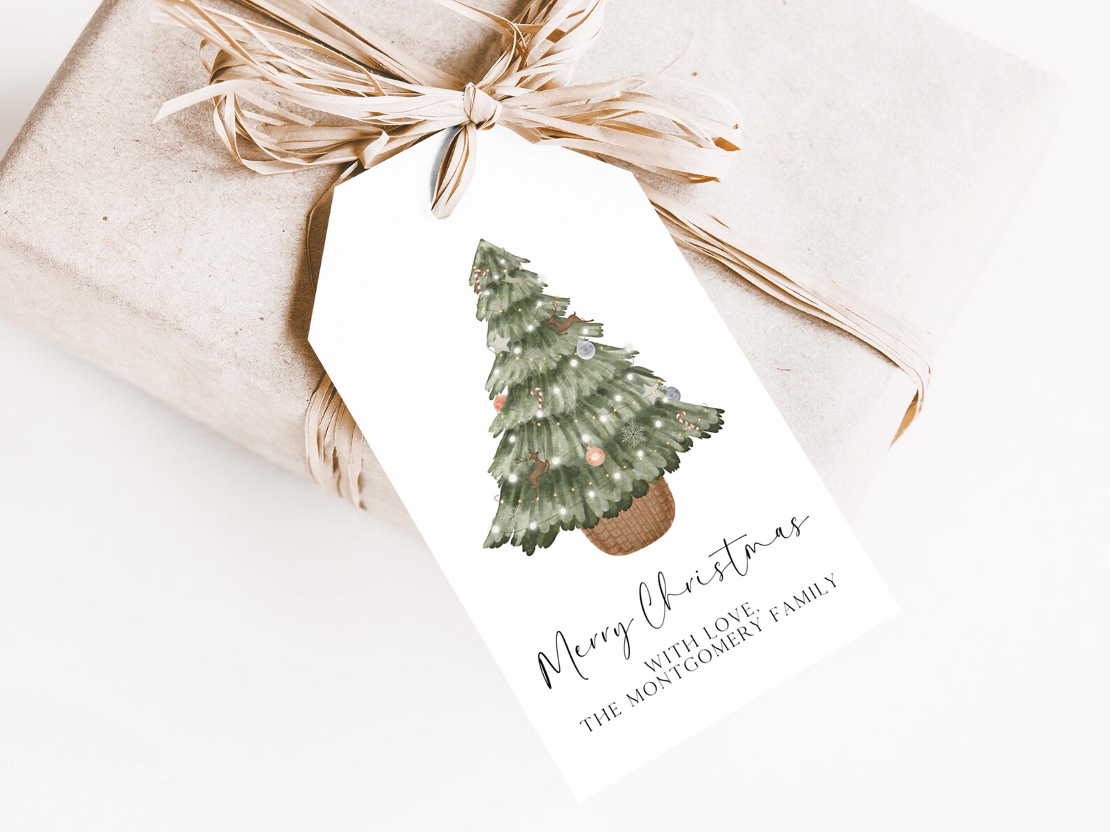 Printable Christmas Gift Tags, Christmas Tree Tags, Holiday Gift Tags ...