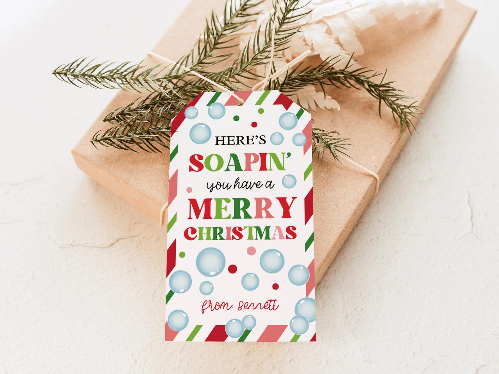 Printable Soapin You Have A Merry Christmas Gift Tag, Holiday Hand Soap ...