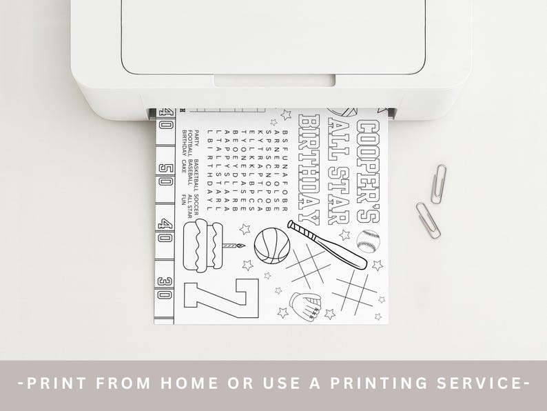 All Star Sports Birthday Coloring Page Any Age, Instant Download ...