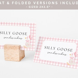 One Silly Goose Food Label, Silly Goose Birthday, Food Table Decor ...