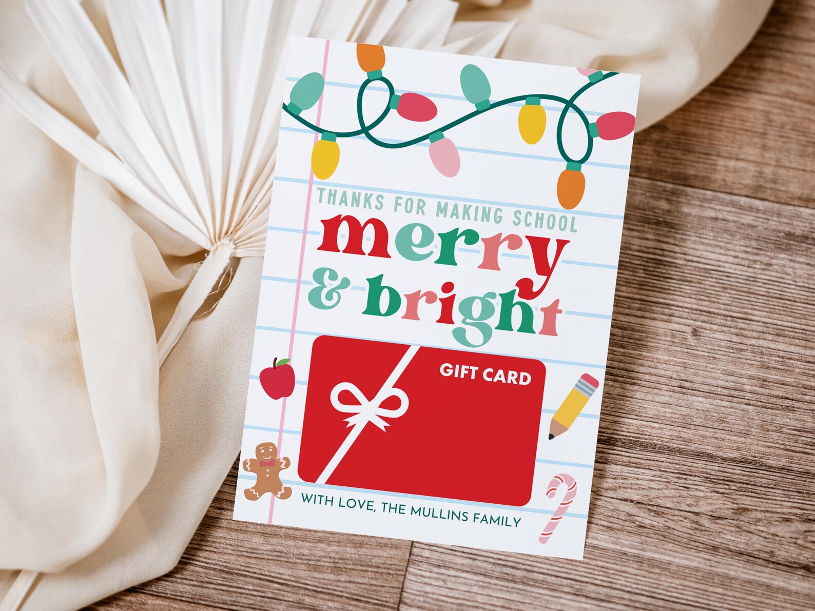 Teacher Christmas Gift Card Holder, Teacher Gift Card, Teacher ...
