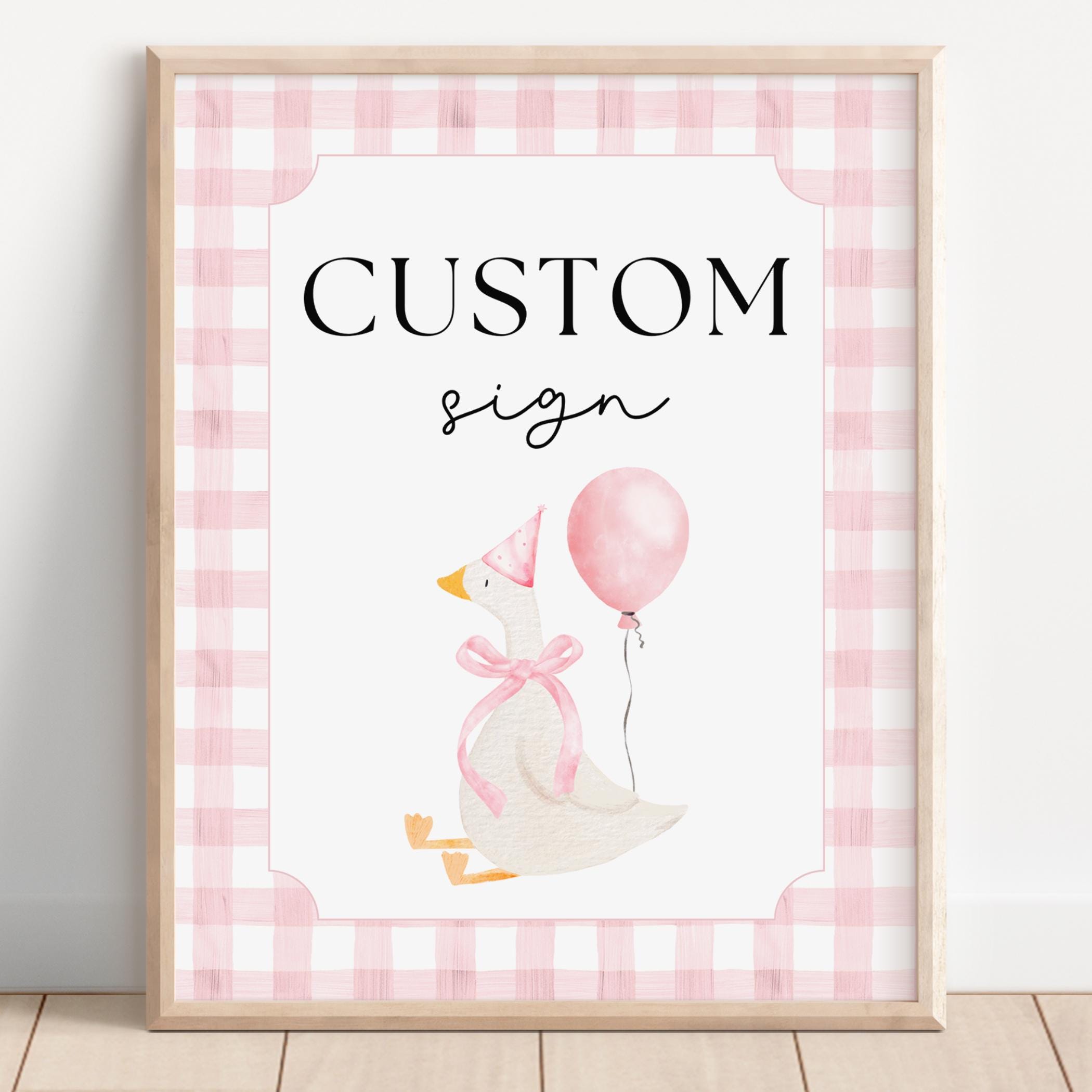 Pink One Silly Goose Custom Sign, Goose Birthday, Editable Template ...