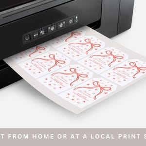 Printable Red Bow Christmas Gift Tags, Editable Template, Holiday Gift ...