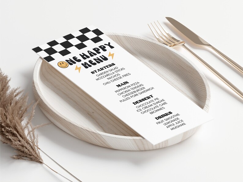 One Happy Dude Birthday Menu | Boy First Birthday | Happy Dude Birthday ...
