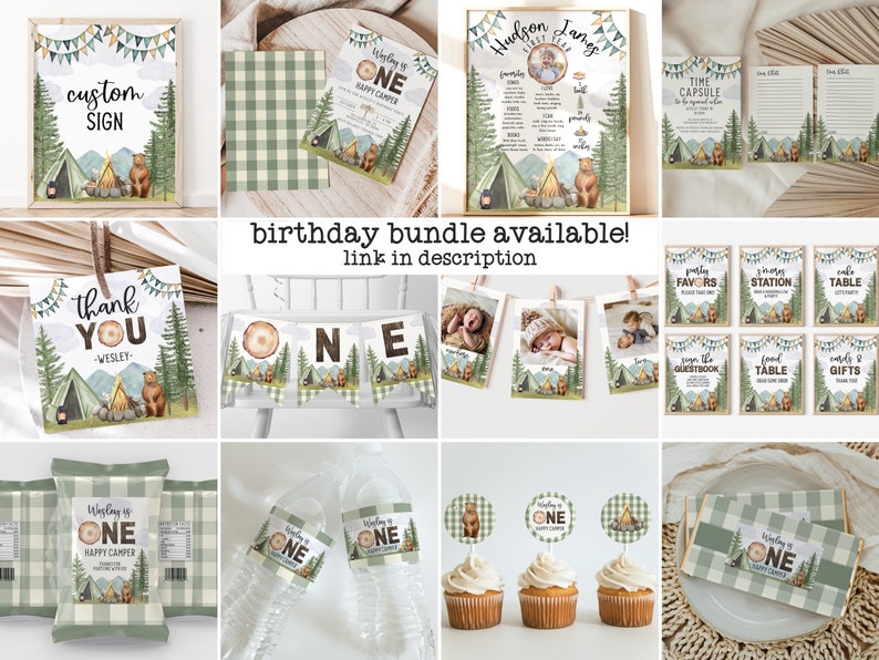 One Happy Camper Birthday Party | Printable Trail Mix Bar Sign ...