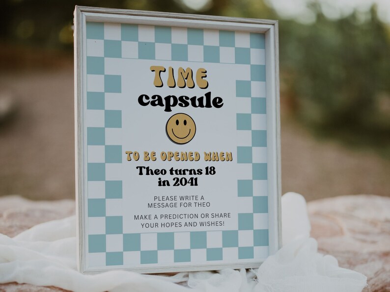 Blue One Happy Dude Time Capsule Instant Download - Etsy