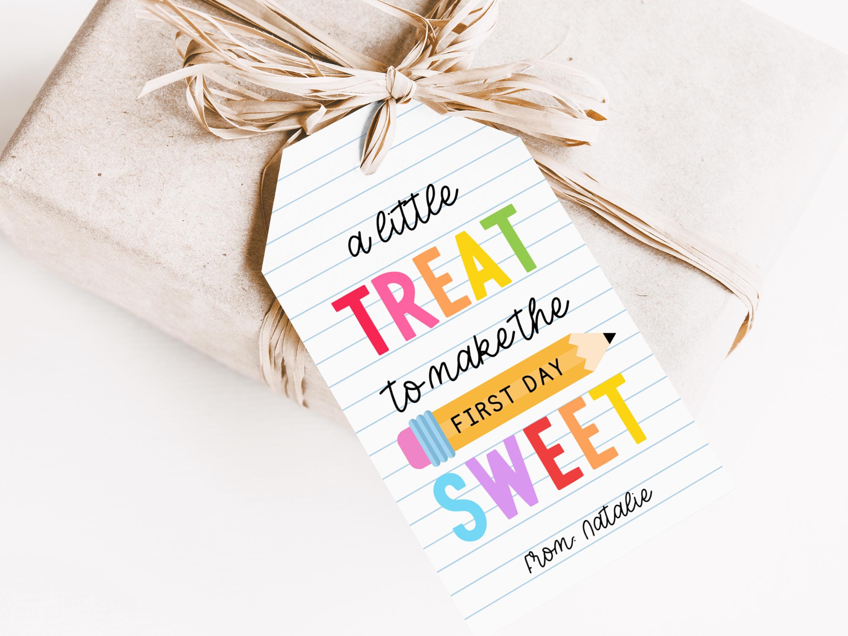 Printable First Day of School Tag, School Gift Tag, Teacher Gift ...