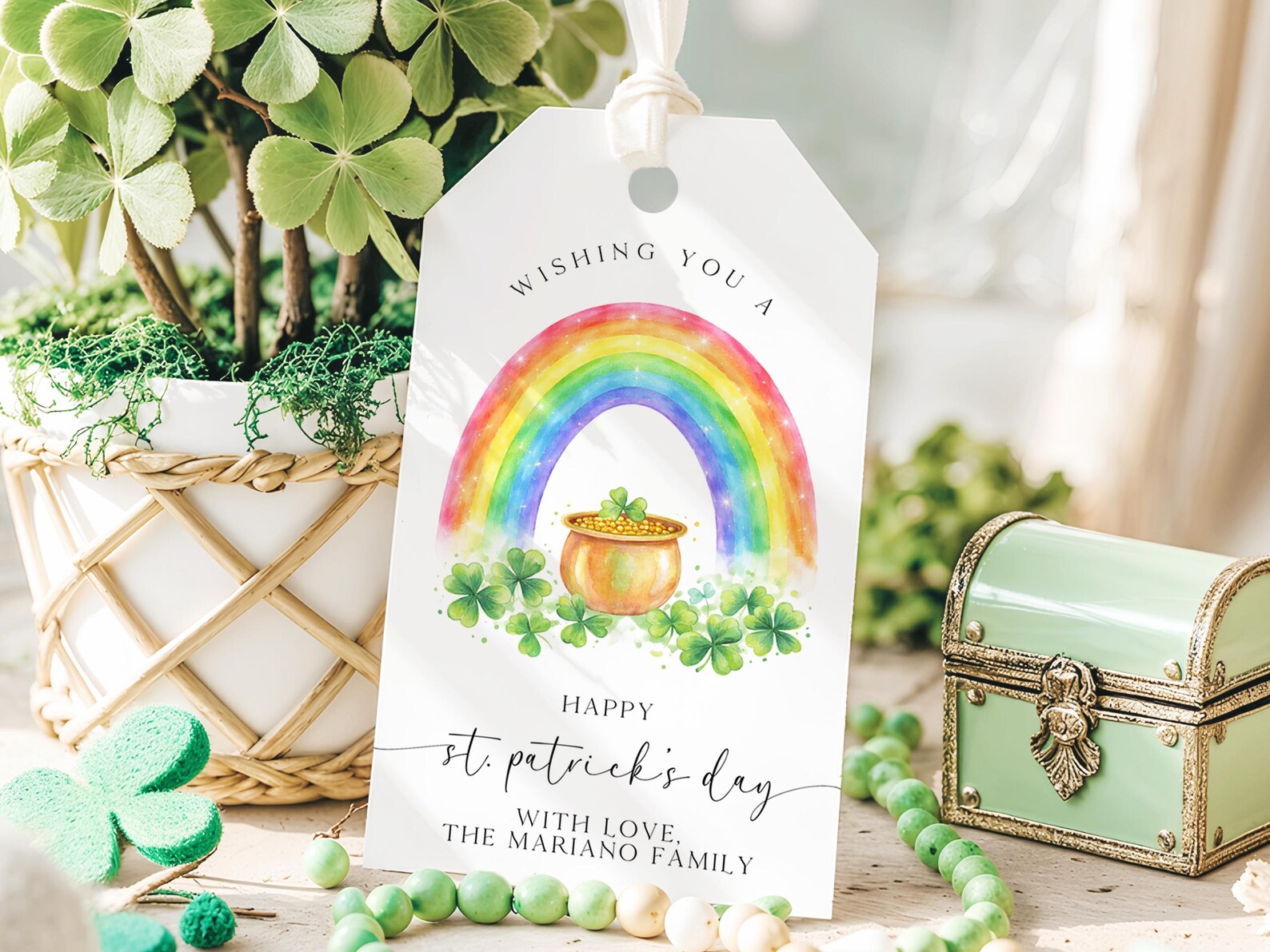 Printable St Patricks Day Gift Tag, St Patrick's Day Tag, Shamrock Gift ...