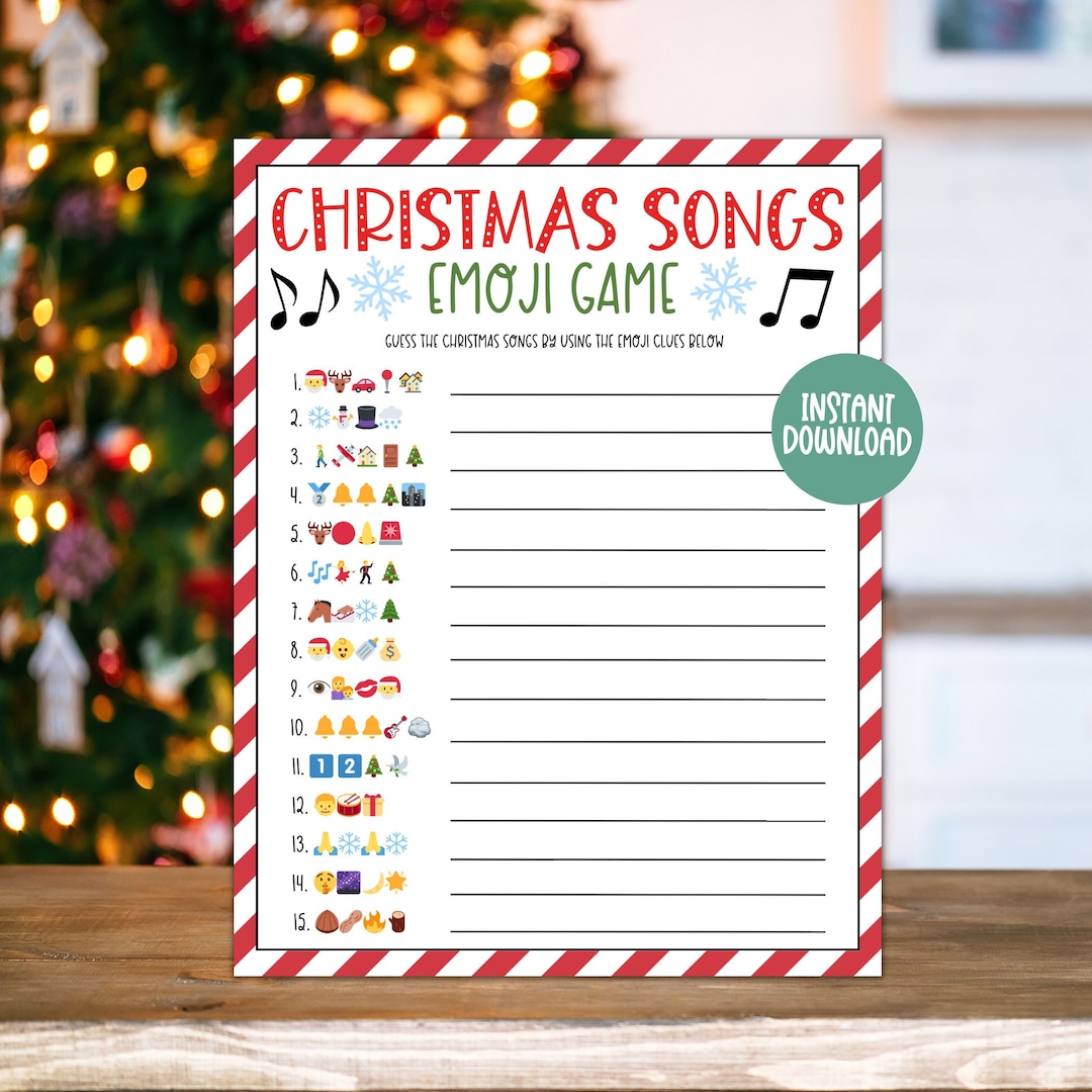 Christmas Songs Emoji Pictionary Christmas Games Instant - Etsy