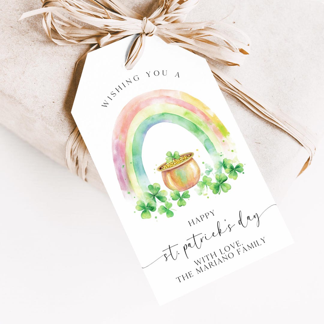 Printable St Patricks Day Gift Tag, St Patrick's Day Tag, Shamrock Gift ...