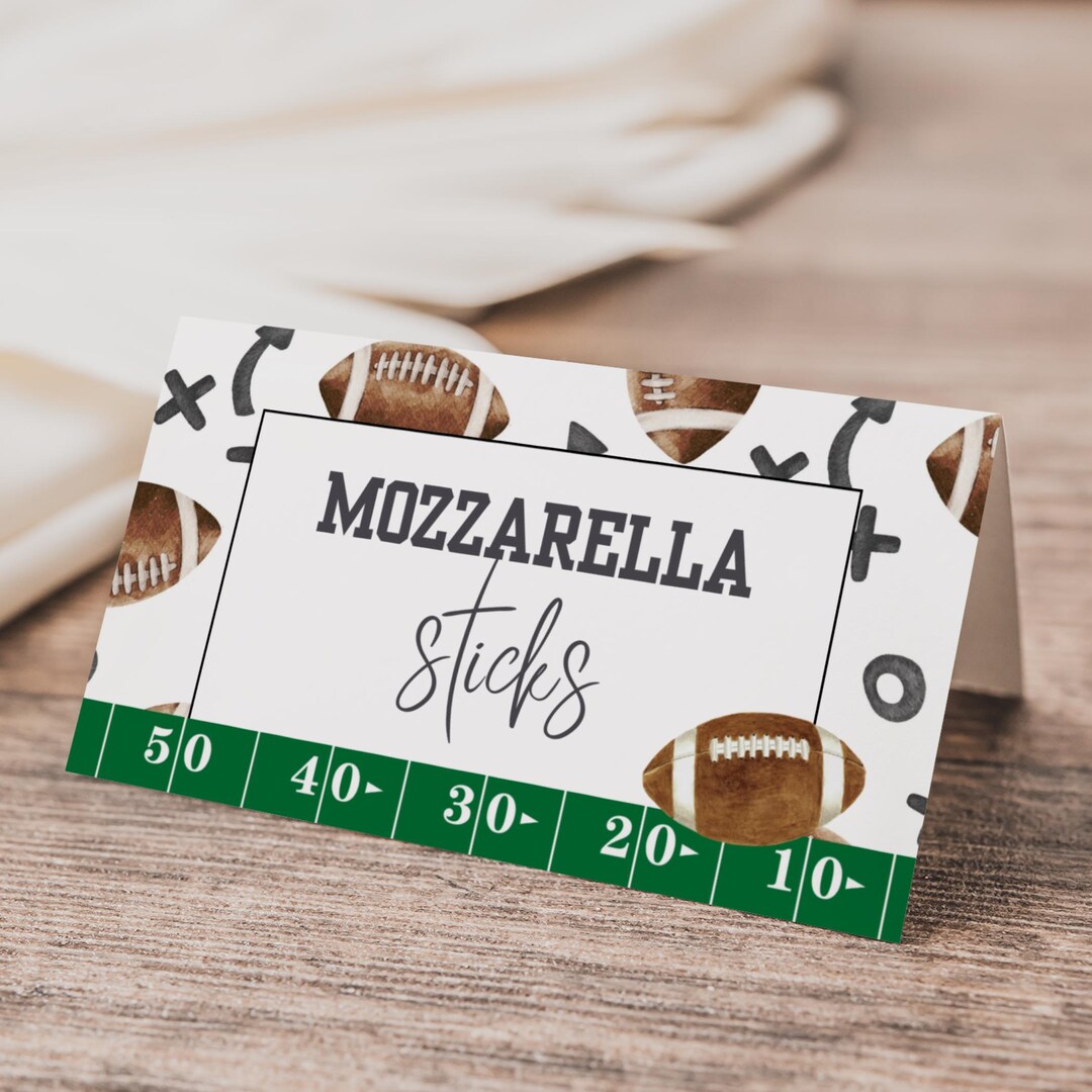 Football Party Food Labels, Football Food Tent, Football Food Label ...
