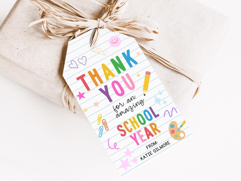 Teacher Appreciation Gift Tag, Thank You Tag, Teacher Gift Tag, Teacher ...