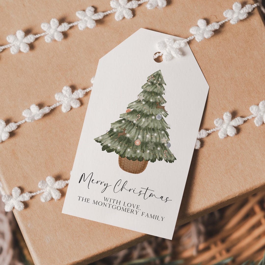 Printable Christmas Gift Tags, Christmas Tree Tags, Holiday Gift Tags ...