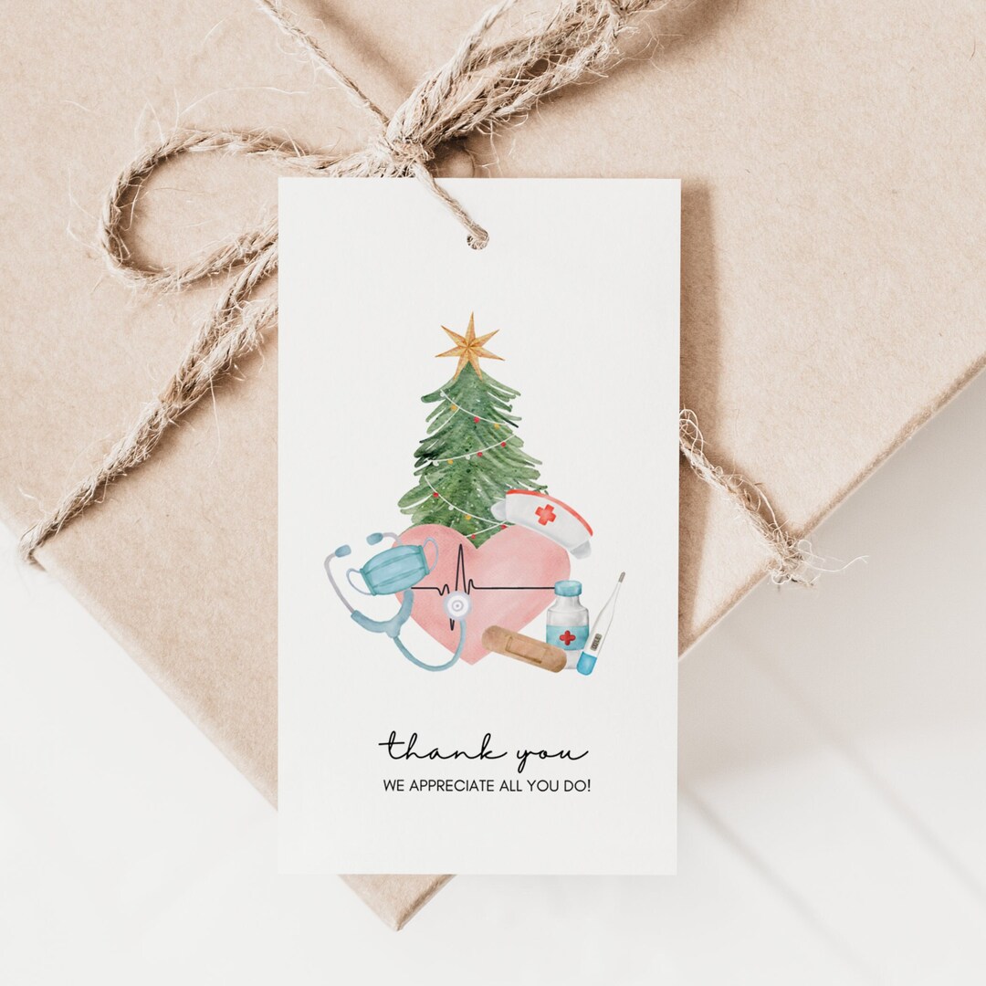 Printable Christmas Gift Tag | Gift for School Nurse | Nurse Gift Tag ...