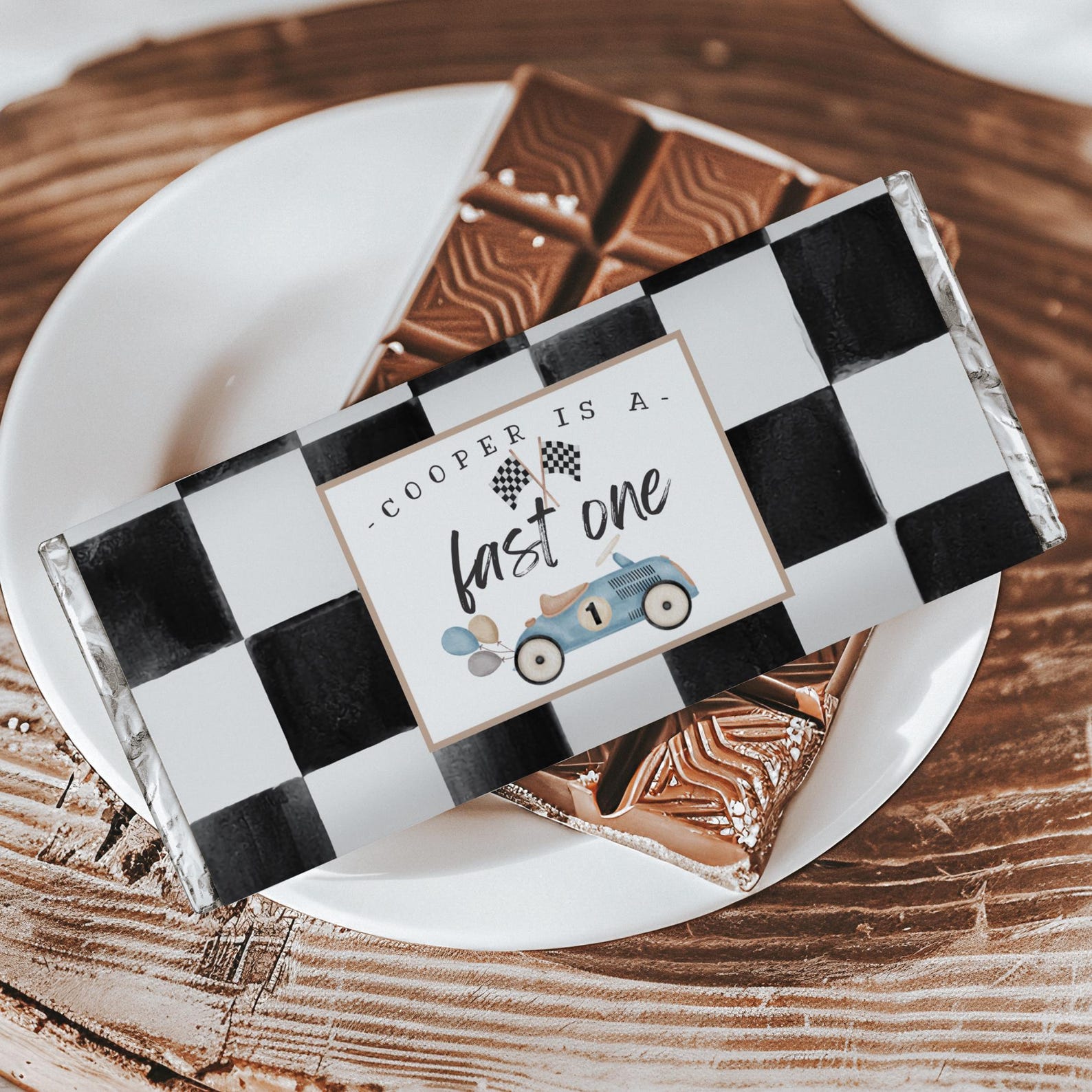 Fast One Birthday Candy Bar Wrapper, Race Car Birthday, Fast One Party ...