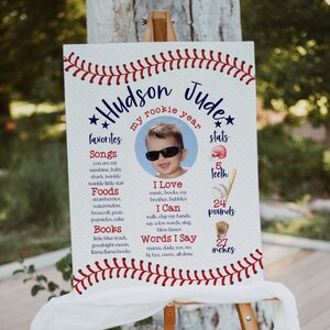 Baseball First Birthday Milestone Sign | 1st Birthday | Rookie ...