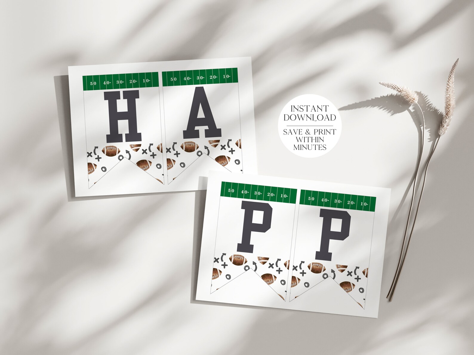 Printable First Year Down Football Banner | First Birthday | Instant ...