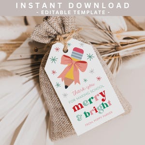 Printable Christmas Gift Tag, Teacher Gift Tag, Gift for Teacher ...