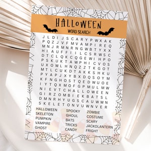 Halloween Word Search, Halloween Activity, Halloween Party Game ...