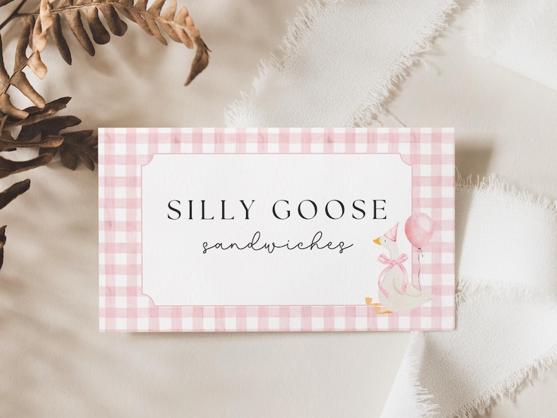 One Silly Goose Food Label, Silly Goose Birthday, Food Table Decor ...