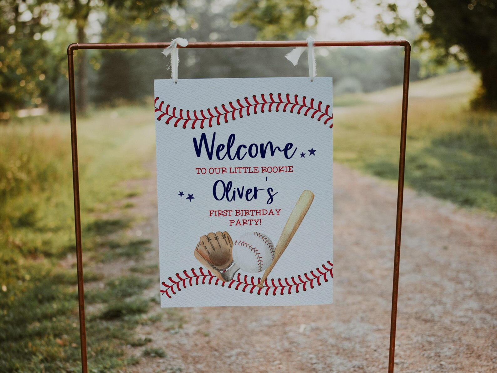 Baseball First Birthday Party Welcome Sign | 1st Birthday | Rookie ...