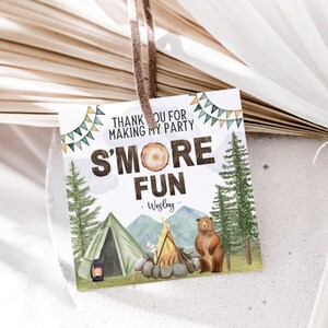 One Happy Camper Smores Tag, Party Favor Tag, Smore Fun, Thank You Tags ...