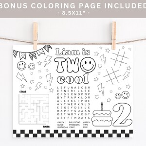 Two Cool Birthday Bundle, Boy 2nd Birthday, Smiley Face Birthday, Two ...