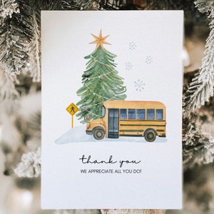 Printable School Bus Driver Christmas Card | Bus Driver Gift ...