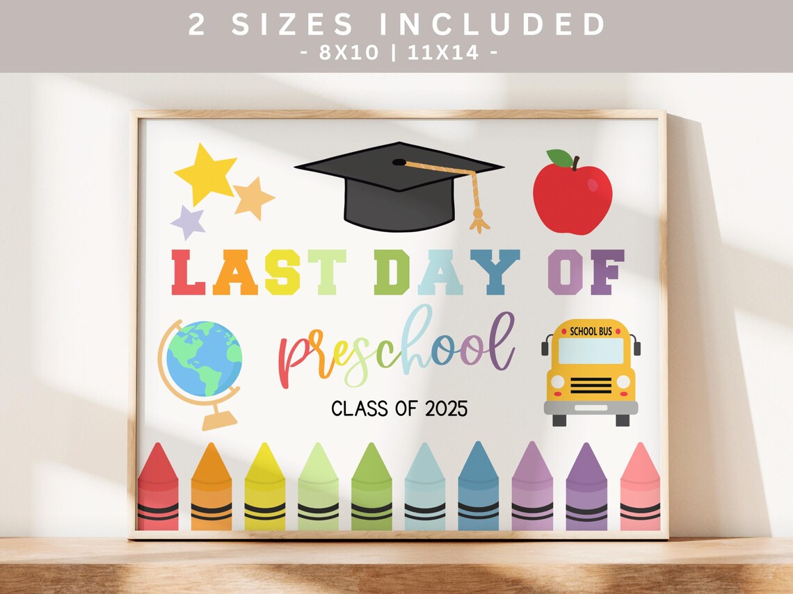 Printable Last Day of School Sign, Last Day of School, Instant Download ...