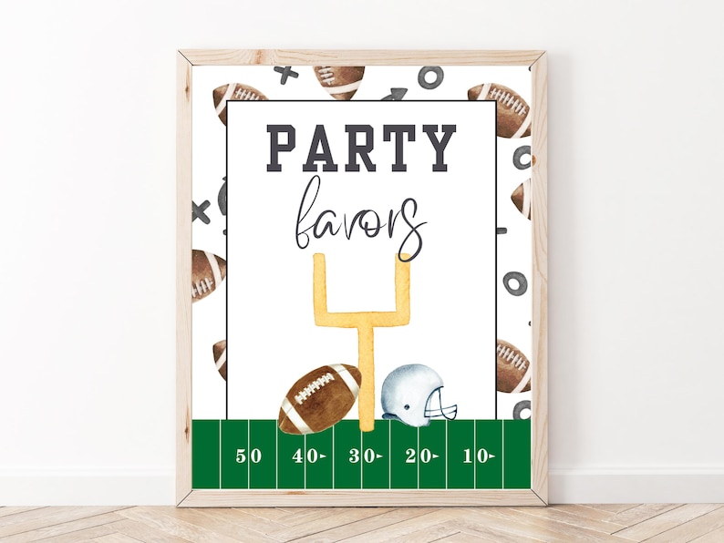 Football Birthday Party Sign Bundle, Editable Template, Instant ...
